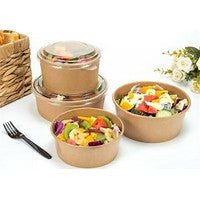 500ml Kraft bowls and PET Lids pk 500 – Catering Essentials Warehouse